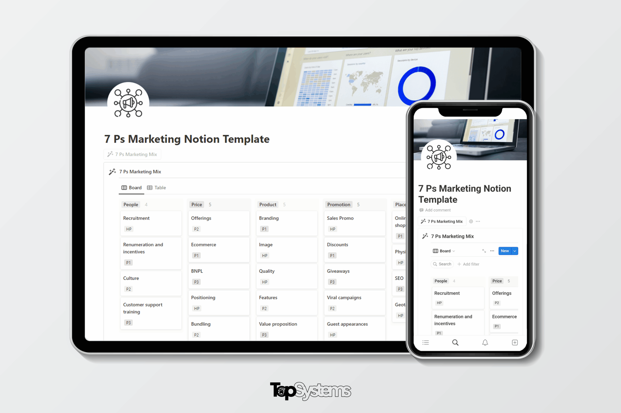 7 Ps Marketing Notion Template – TopSystems.io