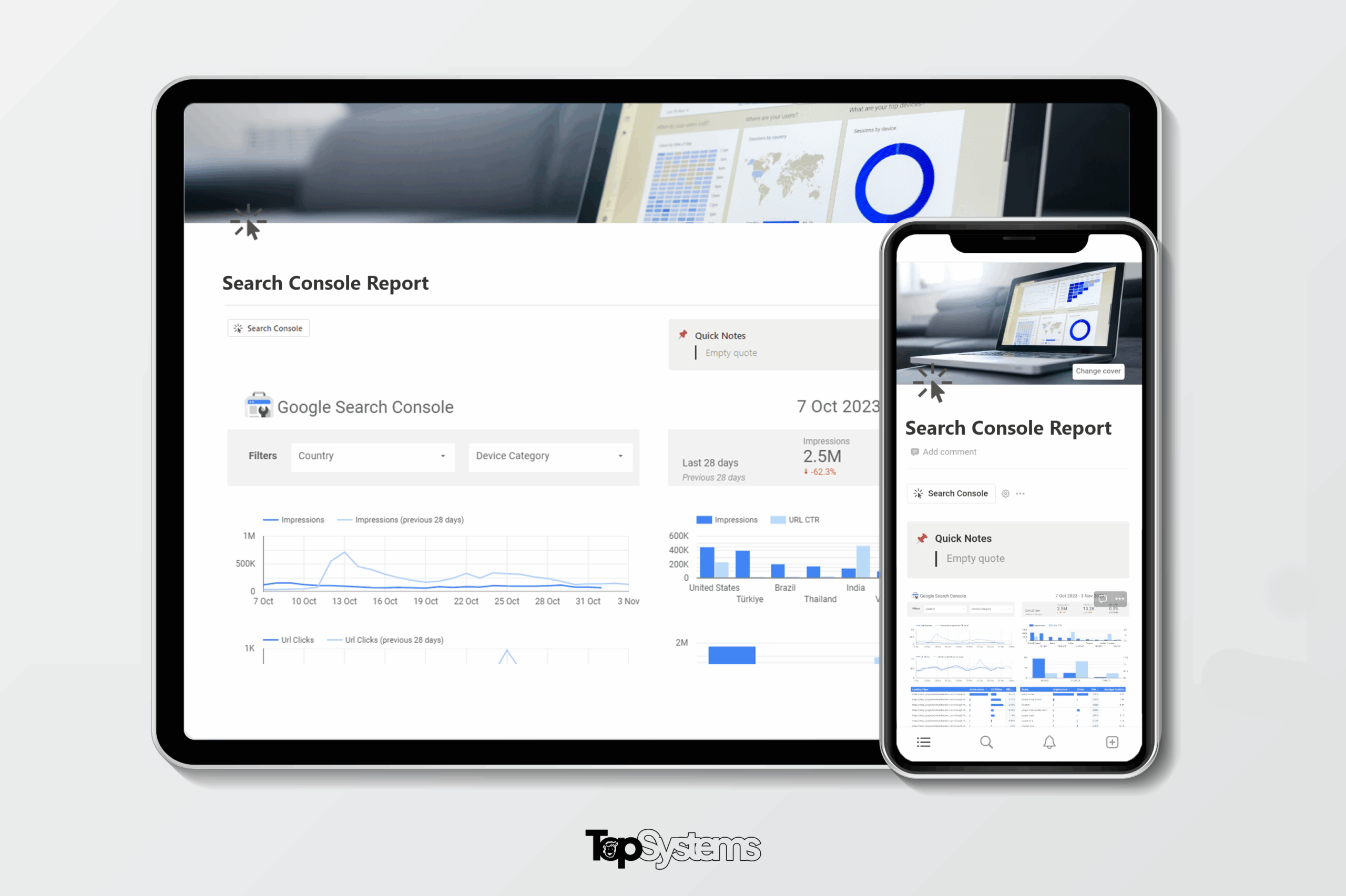 Search Console Report Notion Template – TopSystems.io