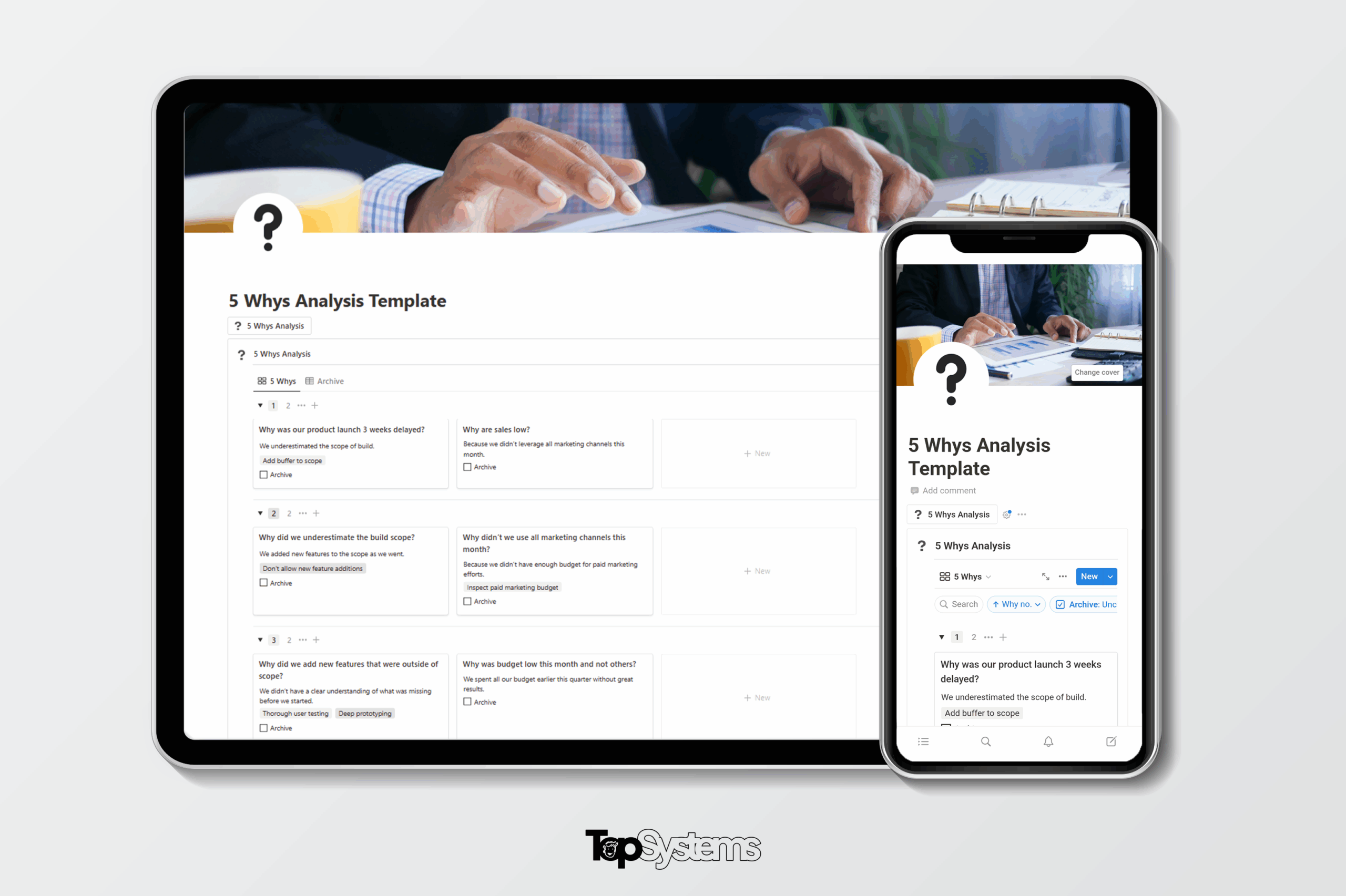 5 Whys Analysis Notion Template – TopSystems.io