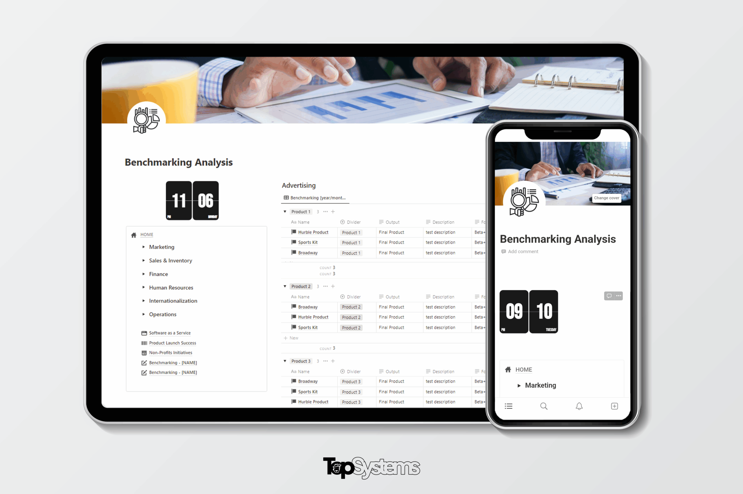 Benchmarking Analysis Notion Template – TopSystems.io