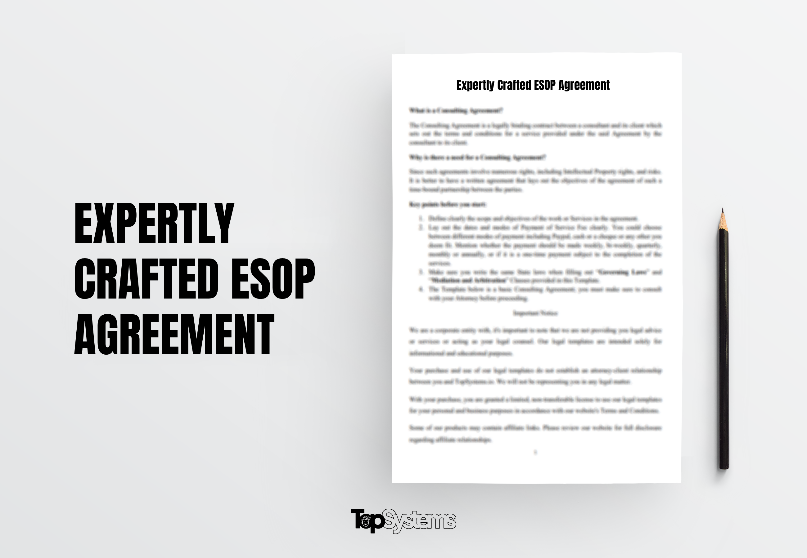 Maximize Your Employee Benefits with our Expertly Crafted ESOP Agreement! – TopSystems.io